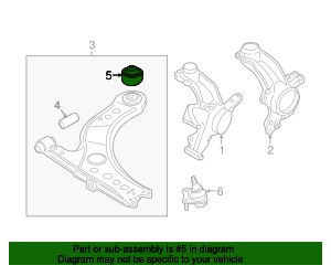 2011-2022 Volkswagen Lower Control Arm Rubber Mount 5C0-407-183-A | OEM ...