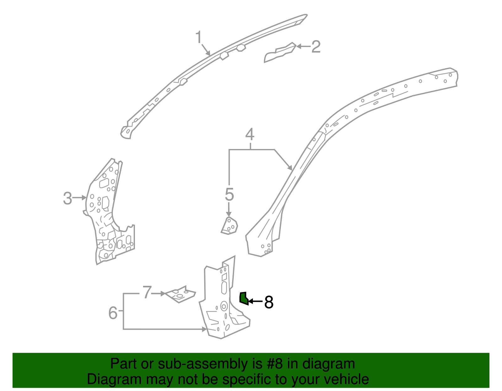 63135-TVA-A01 - 2018-2025 Honda Accord - Separator Front Pillar (Lower ...