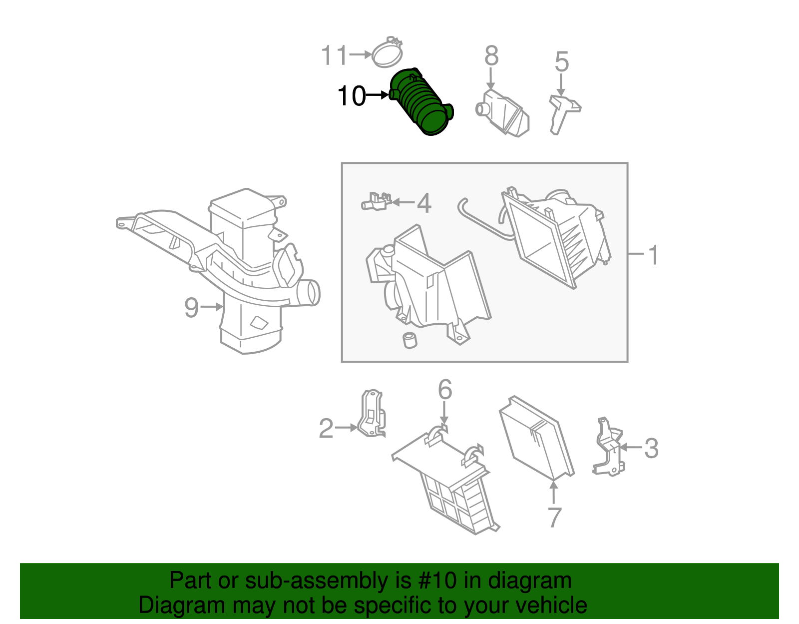 2011-2016 Toyota Sienna 2011-2016 Toyota Sienna - Intake Hose 17881 ...