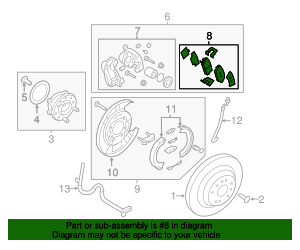 2011-2016 Hyundai Equus Disc Brake Pad Set 58302-3NA00 ...
