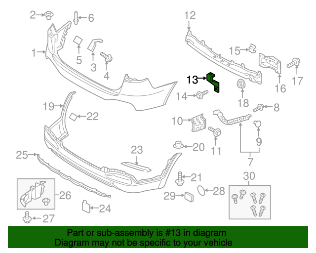 2016-2018 Kia Sorento Impact Bar Upper Bracket 86633-C6000 | TascaParts.com