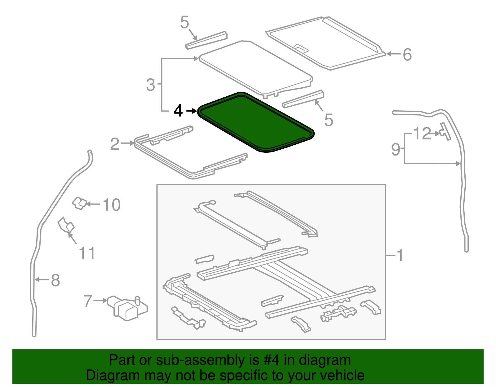 2005-2023 Toyota Glass Weather-Strip 63251-0E010 | Toyota Parts Center