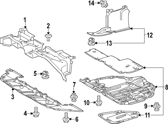 2022-2024 Toyota Corolla Cross Radiator Support Splash Shield 51451 ...