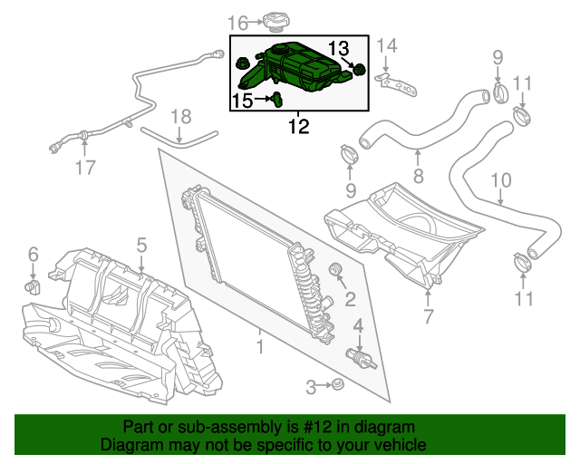 2014-2019 Chevrolet Corvette Radiator Surge Tank 22786835 GM ...