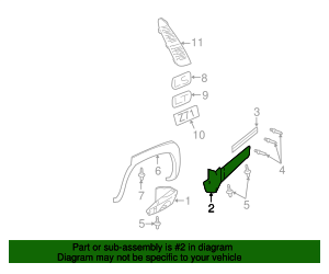 2001-2006 Chevrolet Tahoe Molding Asm-Rr Whl Opg Rr Charcoal 15769299 ...