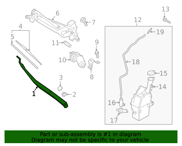 2019-2024 Kia Forte Wiper Arm 98311-M6000 | OEM Parts Online
