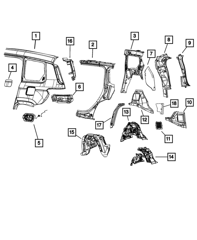 2022-2024 Jeep Grand Cherokee Wheel House Extension, Left 68462897AA ...