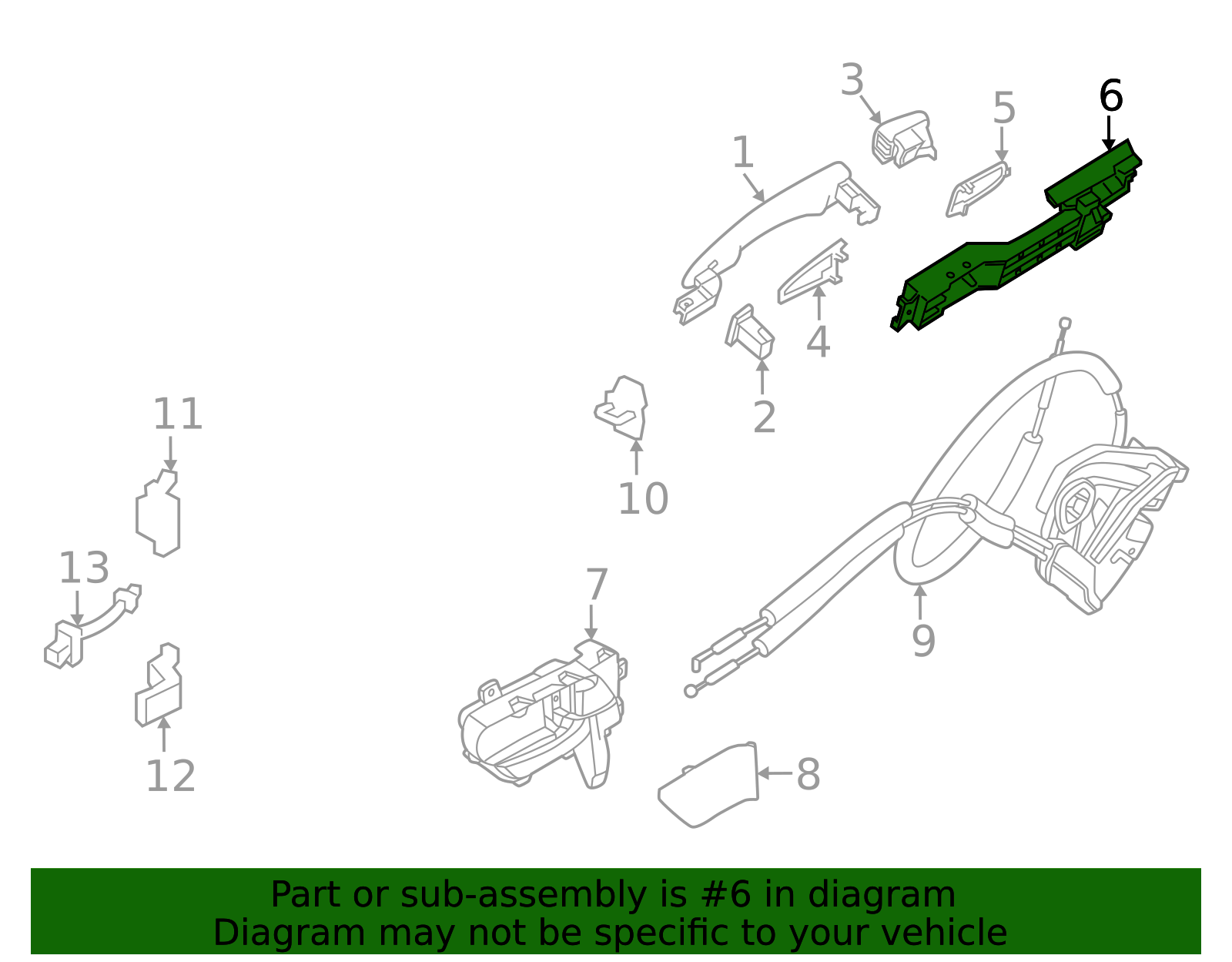 2021-2025 Nissan Rogue Handle Base 82610-6RA0A | Hoffman Nissan Parts