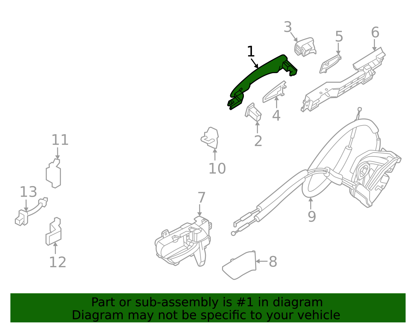 2021-2023 Nissan Rogue Handle, Outside 80640-6RR0B | OEM Parts Online