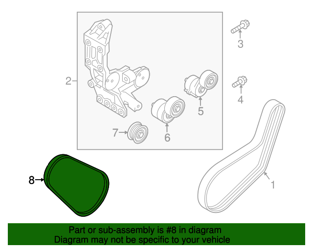25212-2G660 - Water Pump Belt 2011-2016 Kia Optima | Kia.Parts Store