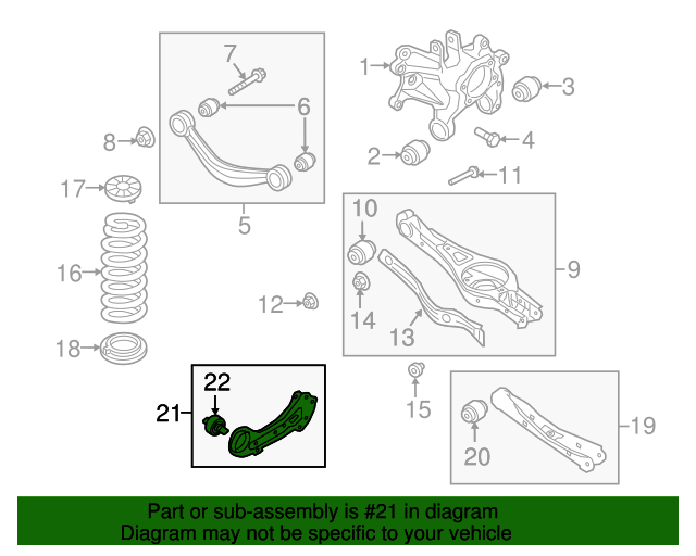 2017-2019 Kia Cadenza Arm Assembly Rear Trailing 55280 D4220 | QuirkParts