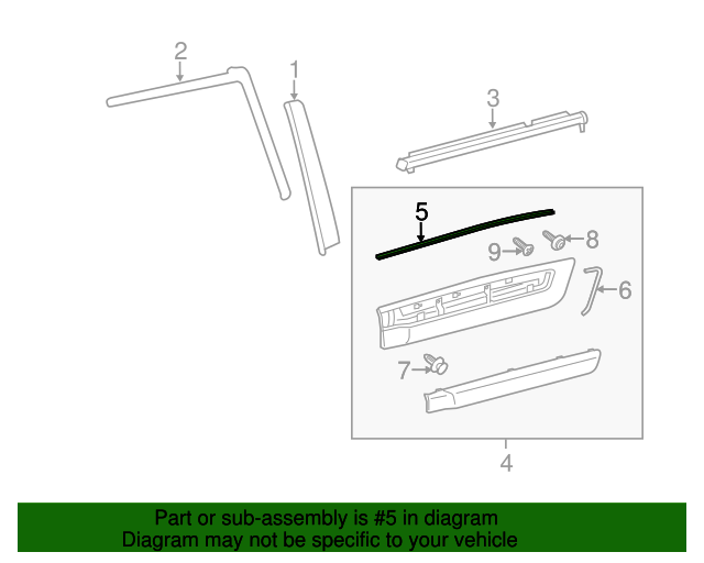 2016-2021 Toyota Land Cruiser Body Side Molding Upper Seal 75797-60050 ...
