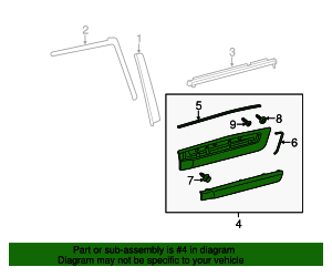 75076-60120-C0 - Body Side Molding - 2013-2015 Toyota Land Cruiser ...