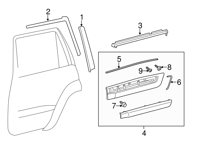 2013-2021 Toyota Land Cruiser Frame Molding 75762-60060 | Toyota Parts ...
