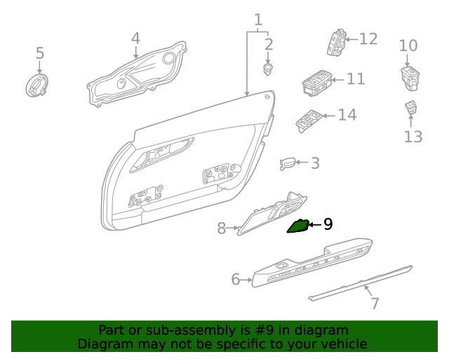 197-720-05-89-9116 - Handle, Inside Cap 2016-2021 Mercedes-Benz ...