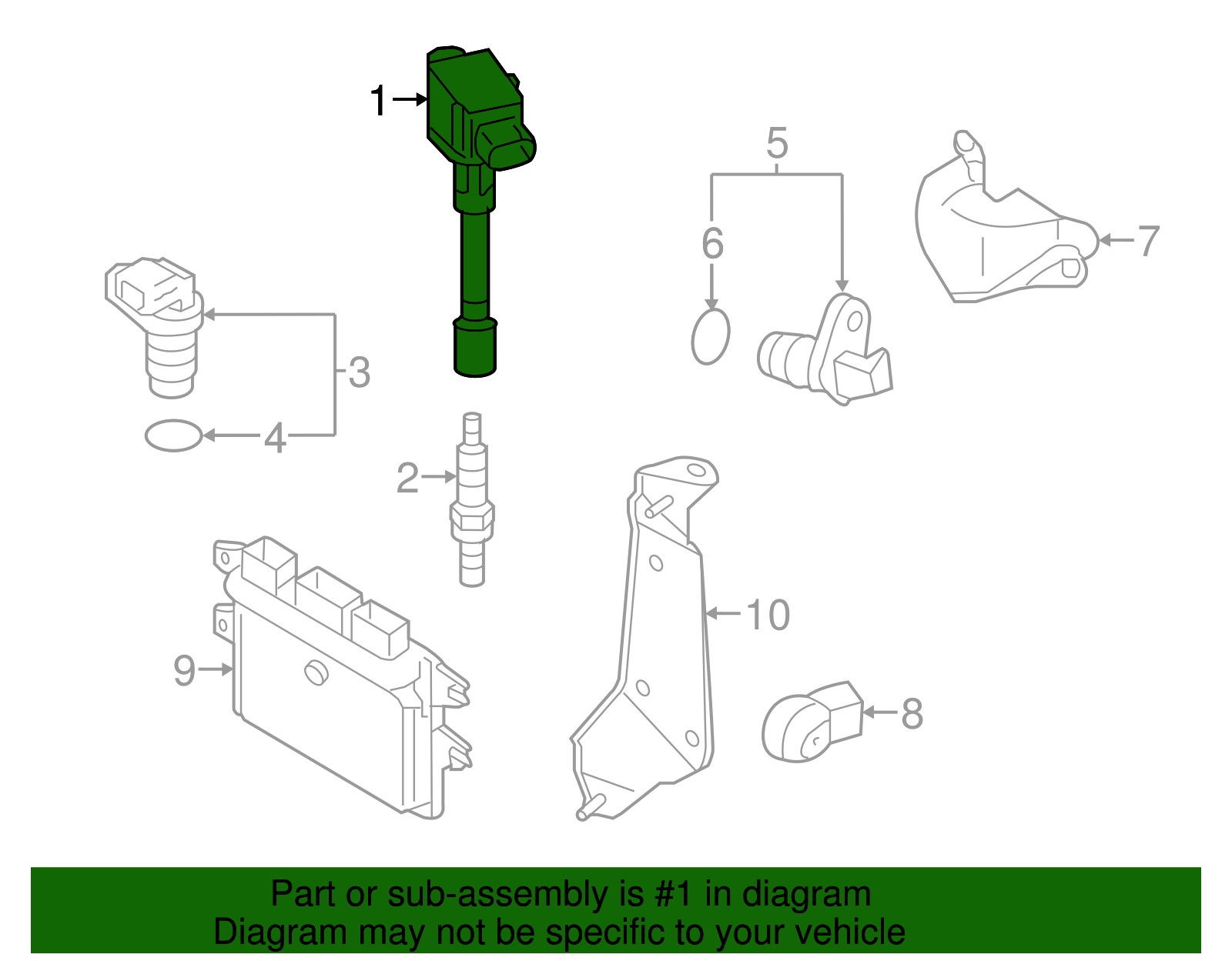 2012-2019 Nissan Ignition Coil 22448-5RB0A | Nissan Parts Plus