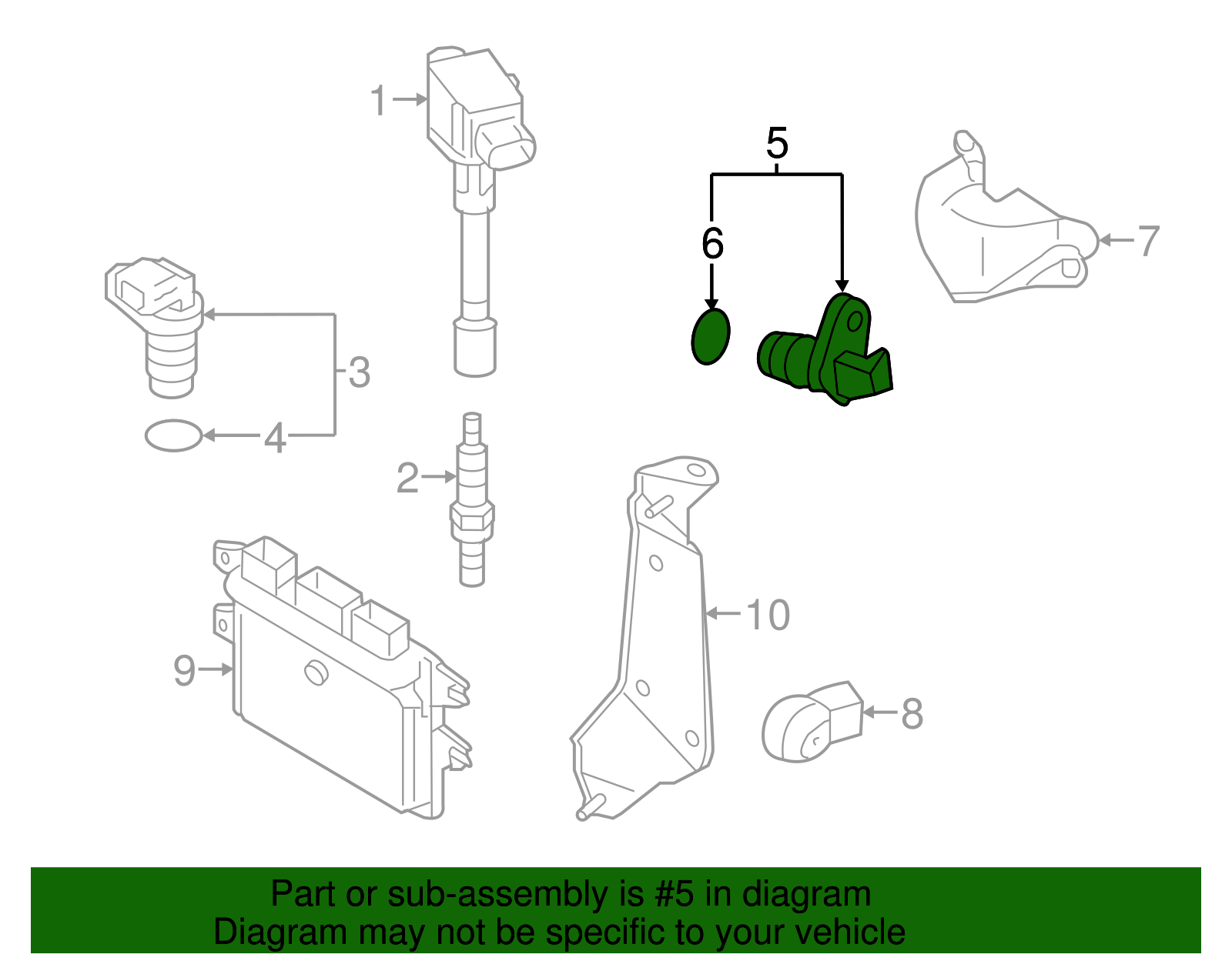 2010-2025 Nissan Engine Crankshaft Position Sensor 23731-1KT0A | Nissan ...