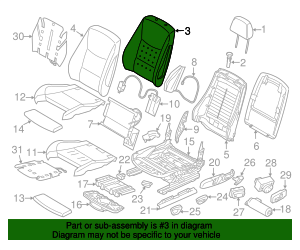 52-10-7-243-543 - Foam pad sport backrest left 2012-2021 BMW ...