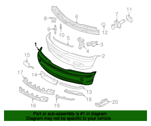 51117044116 - 2002-2005 BMW Bumper Cover (51-11-7-044-116) | BMW of ...