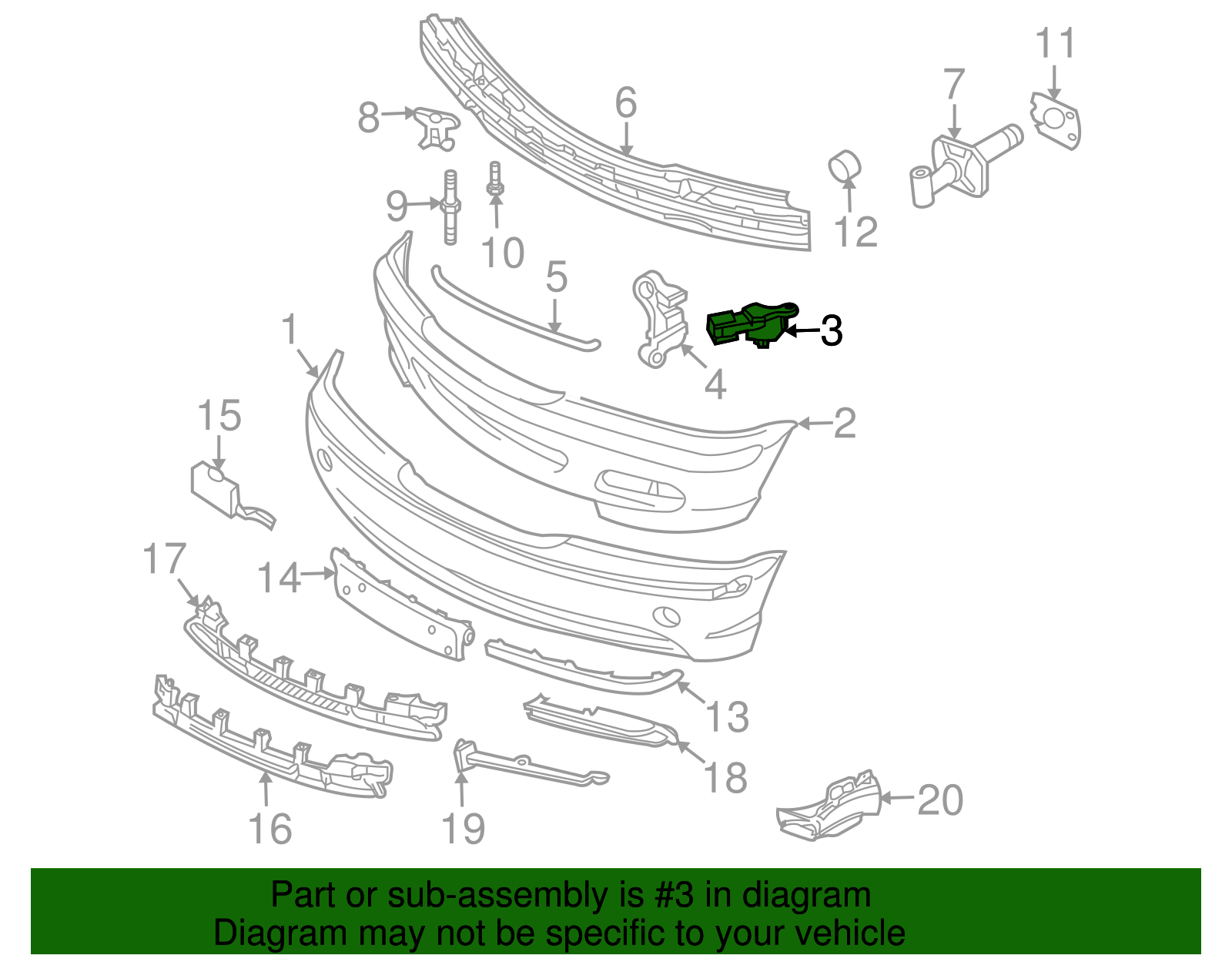 2002-2005 BMW Bumper Cover Guide 51-11-7-030-618 | BMW OEM Parts