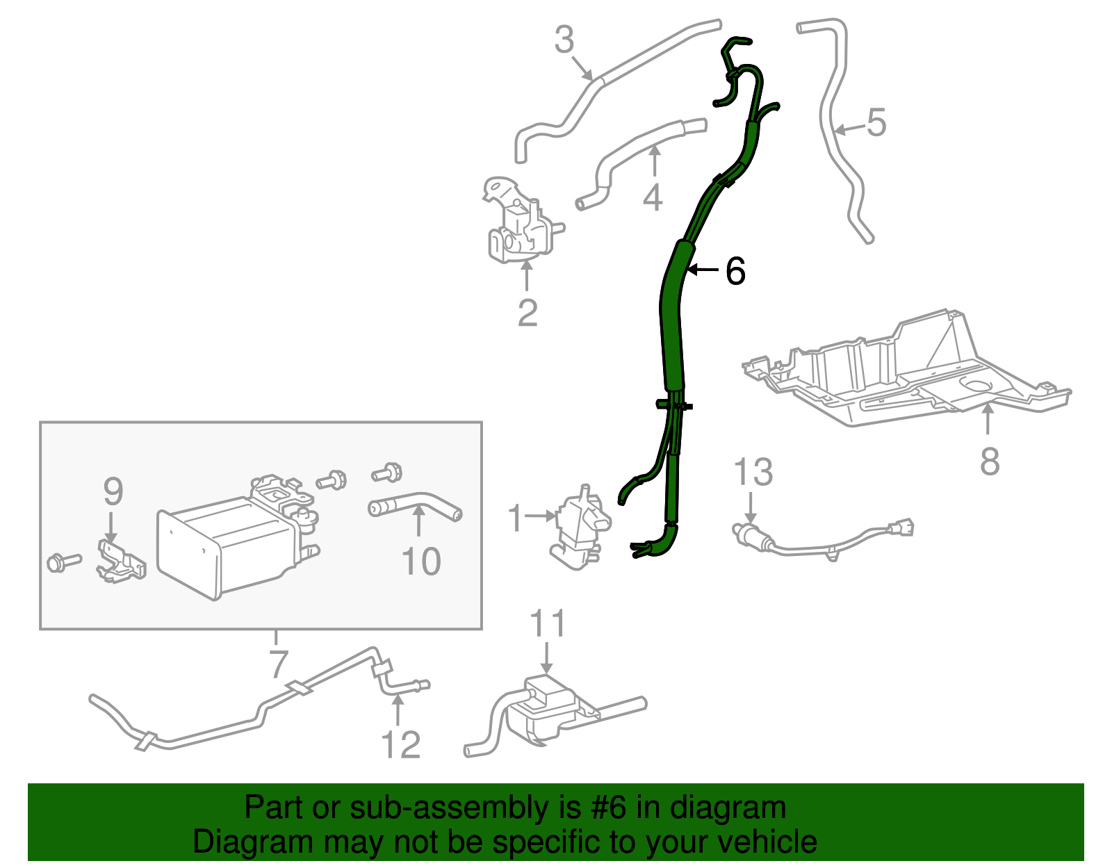 2009-2010 Toyota Sienna Vapor Hose 17308-0P030 | Toyota San Diego Parts