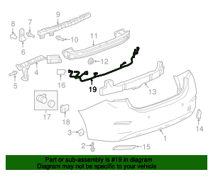 2019 Chevrolet Cruze Rear Object Alarm Sensor Wiring Harness 42607342 ...