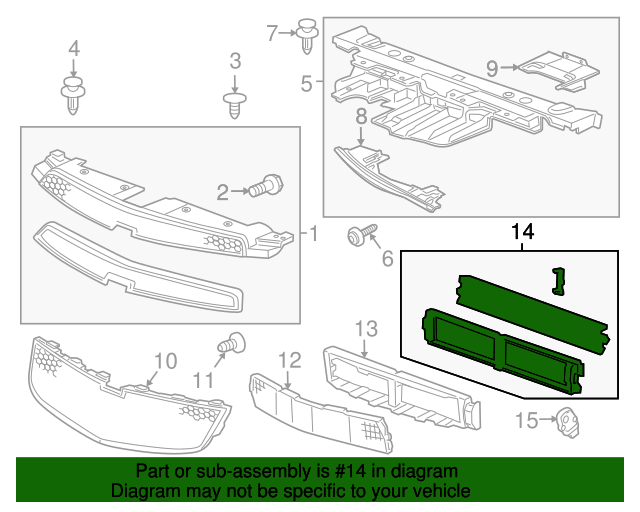 2011-2014 Chevrolet Cruze Front Bumper Shutter 95439803 GM ...