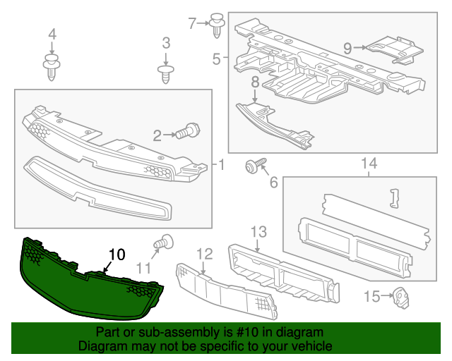 2011-2014 Chevrolet Cruze Front Lower Grille 95225615 | GetOEMParts.com