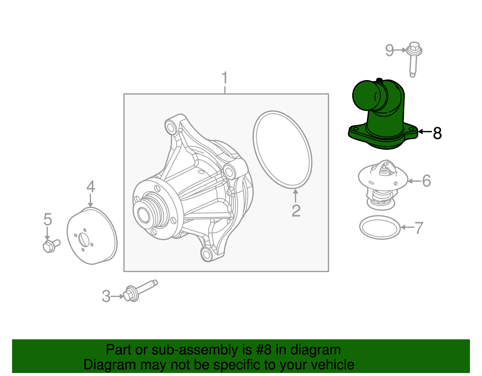 AL3Z-8592-A - Water Outlet 2010-2022 Ford | Big 3 Auto Parts