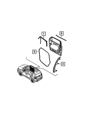 2022-2023 Jeep Renegade Front Door Belt Weatherstrip, Left 68633465AA ...