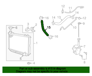 92261483 - Radiator Outlet Hose 2009-2017 GM | Big 3 Auto Parts