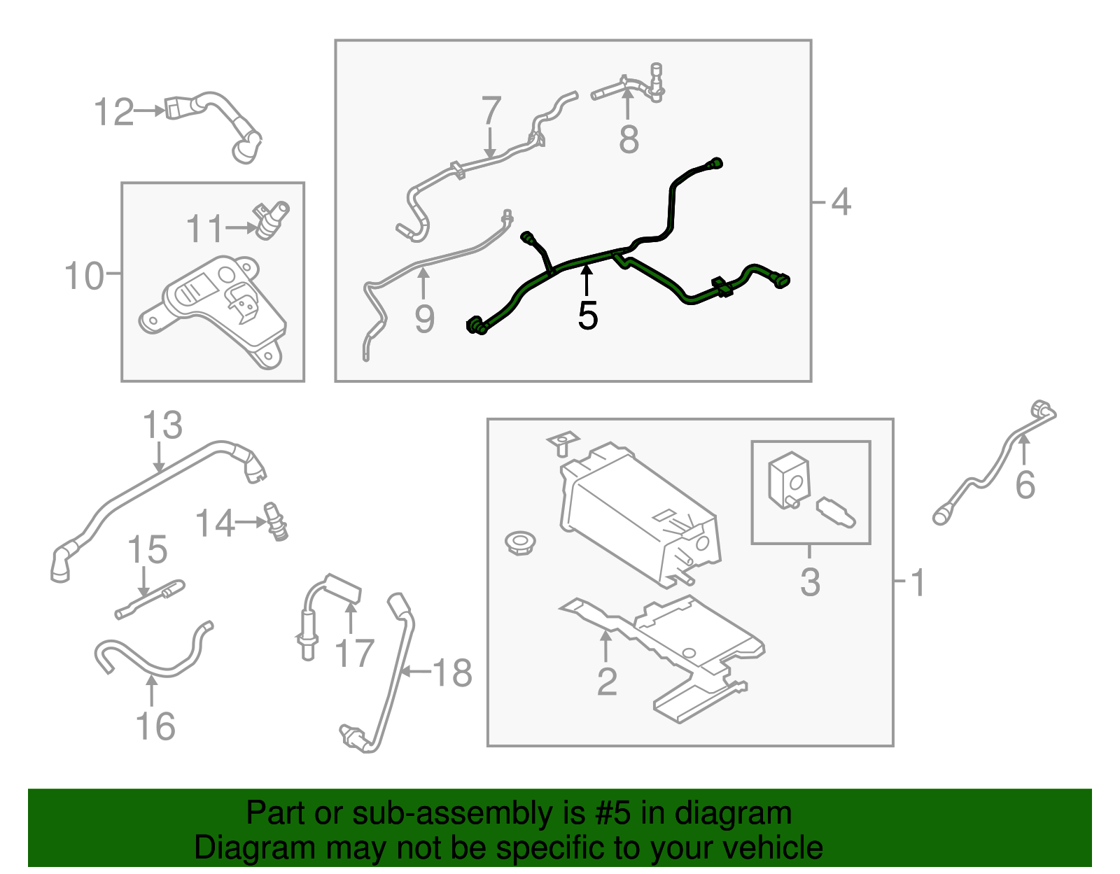 8A8Z-9C047-F - Evaporative Emissions System Lines 2010-2012 Ford | Big ...