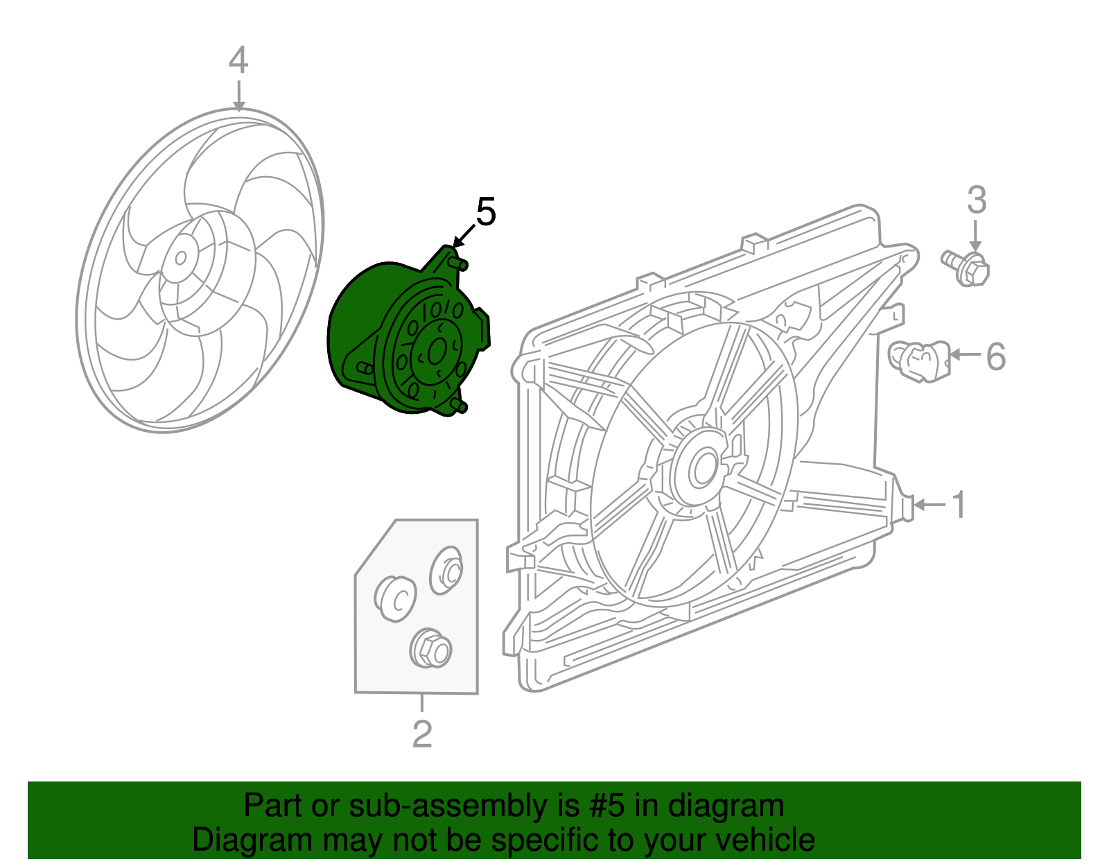 2008-2012 GM Passenger Side Engine Cooling Fan Motor 89019135 GM ...