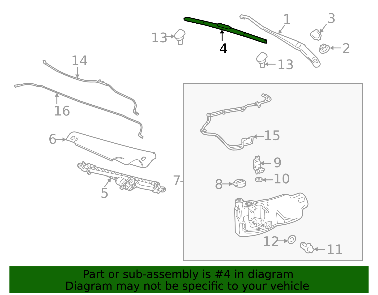 2021-2024 GM Wiper Blade, 3.2 in 84278338 GM | GMPartsDirect.com