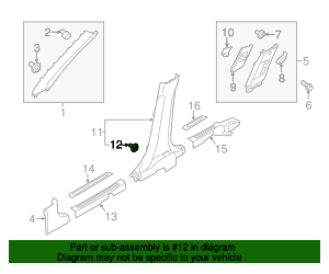 82315-2P000 - Body B-Pillar Trim Panel Clip 2010-2025 Kia | Kia.Parts Store
