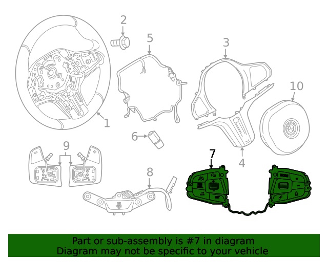 61315a587a6 - 2019-2024 BMW Switch Mfl 613017 (61-31-5-A58-7A6) | BMW ...