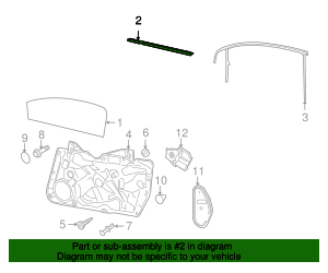 2010-2013 Volkswagen Belt Weather-Strip 5K3-837-477-D-5AP | OEM Parts ...