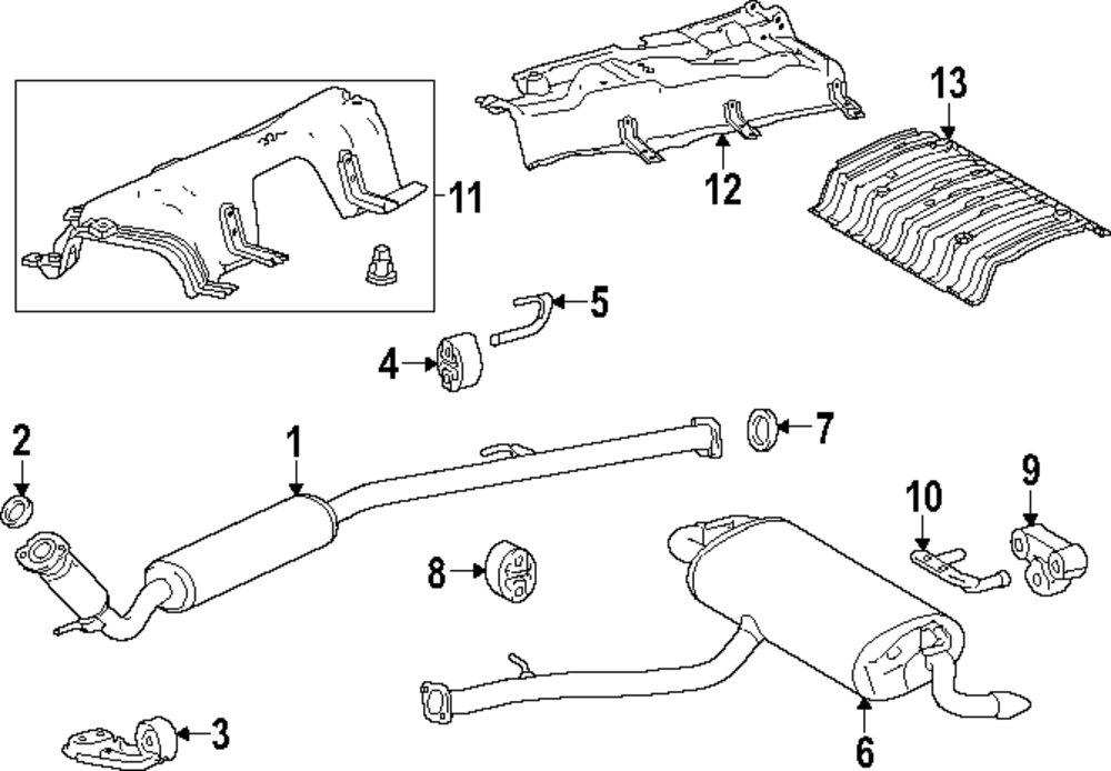 17430-F0511 - Muffler & Pipe Assembly 2024-2025 Toyota Grand Highlander ...