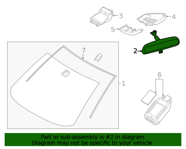 2016-2020 Toyota Interior Rear View Mirror 87810-WB001 ...