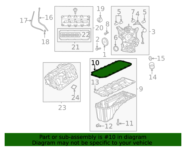 2011-2017 Mopar Oil Pan Gasket 5164915AG | TascaParts.com