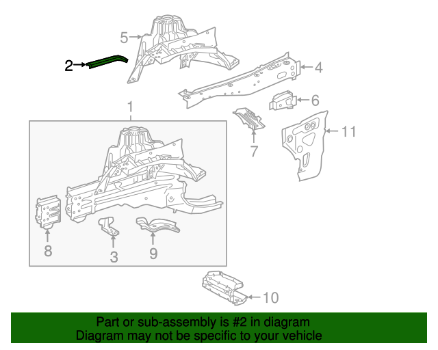 253-628-05-00 - Fender Apron Reinforcement Bracket 2016 Mercedes-Benz ...