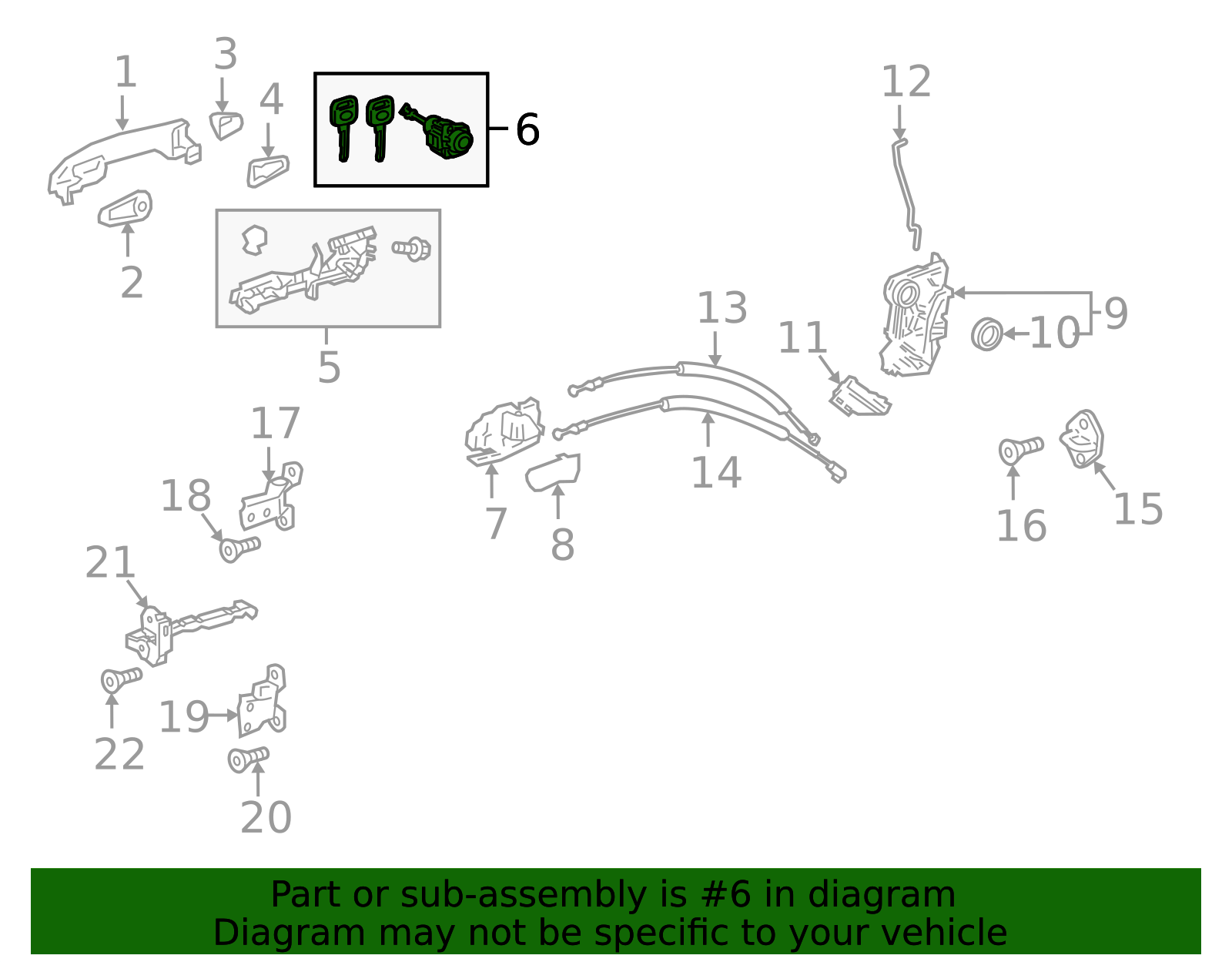 2018-2022 Toyota C-HR Cylinder & Keys 69052-F4080 | Toyota Parts Center