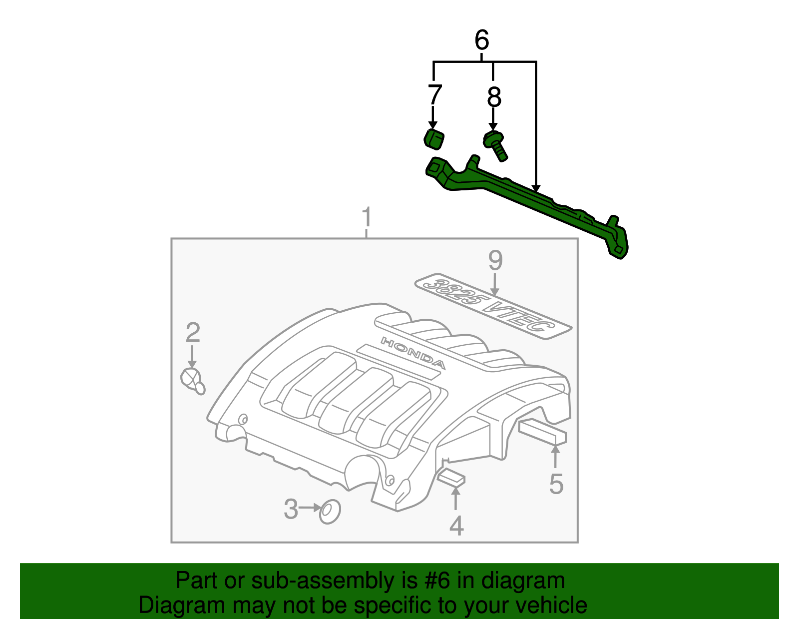 17147-RCA-A00 - 2003-2010 Honda - Stay Assembly Engine Cover | Honda ...