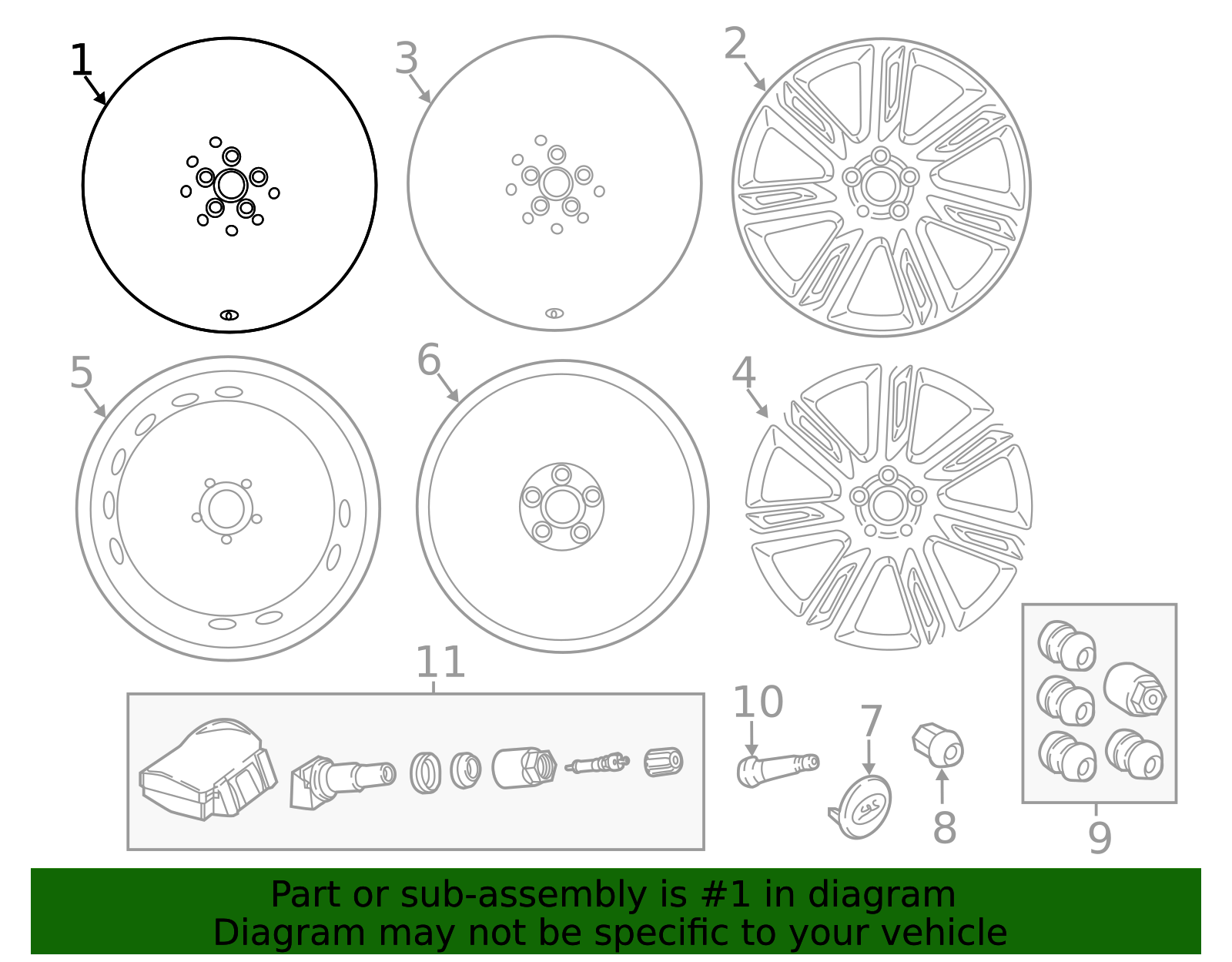 Genuine OEM Alloy Wheel, 20 Inch 7 Spoke, Style 7014 Part# LR091539 ...