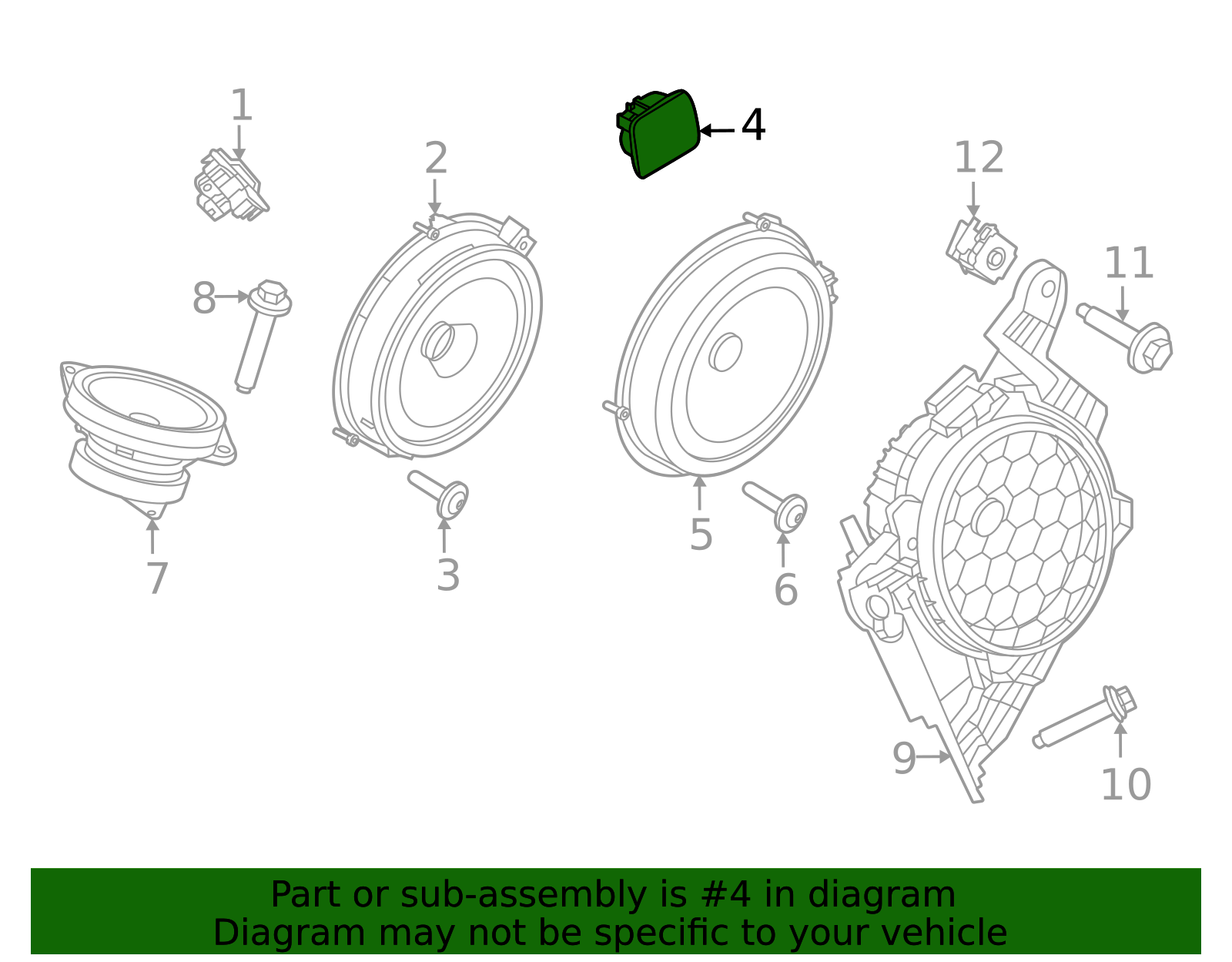 2021-2024 Ford Mustang Mach-E | Rear Dr Speaker | LJ8Z-18978-DD | Walls ...