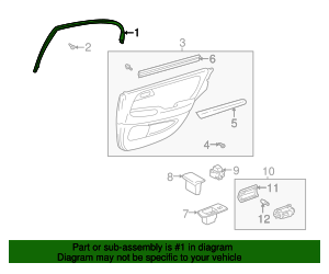 67674-30020 - Door Trim Molding 1998-2005 Lexus | AutoNationParts.com