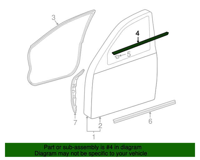 211-720-01-24 - Belt Weather-Strip - 2003-2009 Mercedes-Benz ...