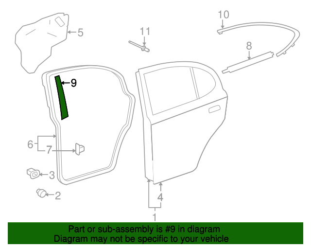75761-53010 - Door Reveal Molding 2006-2014 Lexus | AutoNationParts.com