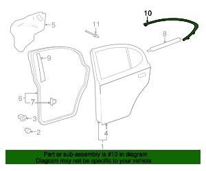75707-53010 - Door Reveal Molding 2006-2014 Lexus | AutoNationParts.com