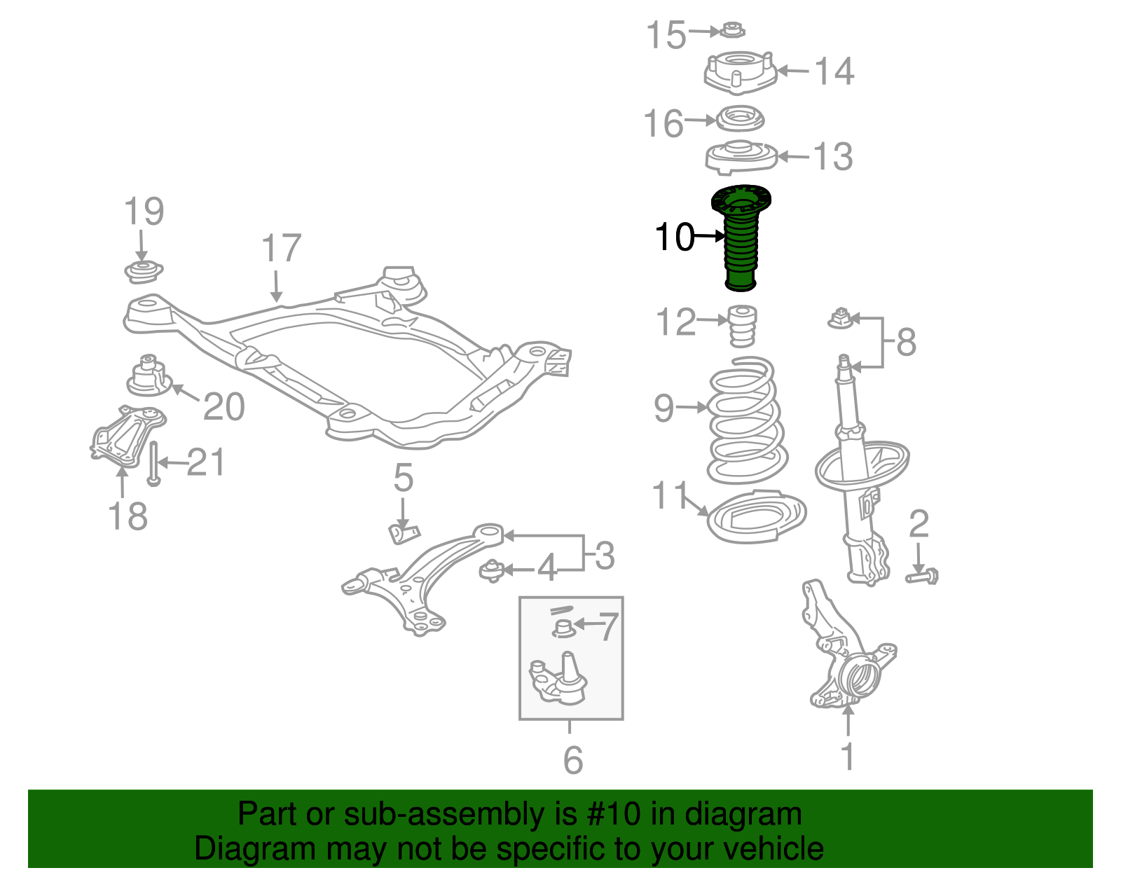 Genuine Toyota Coil Spring Insulator (Left, Right, Front, Upper) part ...